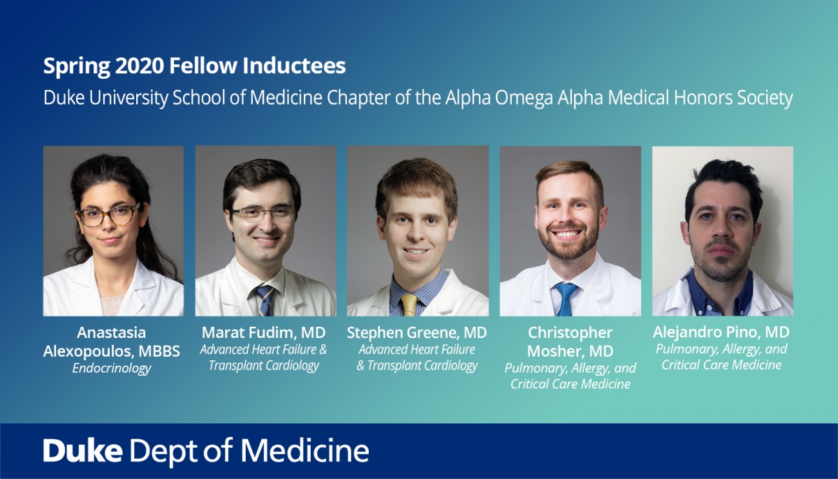 8 trainees from Medicine elected to Duke University School of Medicine ...